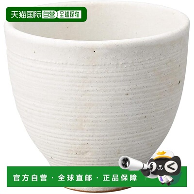 【日本直邮】丸伊制陶 信乐烧 hechimon 茶杯 220ml 竹荚鱼 白 MR