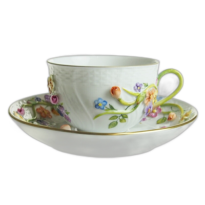 日本直邮Herend 赫伦德 Flower Application 茶杯&茶托 01701-0-0