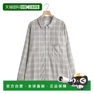 日本直邮ANCELLM 男士 再生纤维素纤维格纹长袖衬衫 ANCSH80