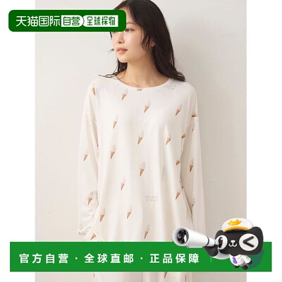 日本直邮gelato pique 女士 软冰淇淋印花长T恤 PWC支付后1h可退
