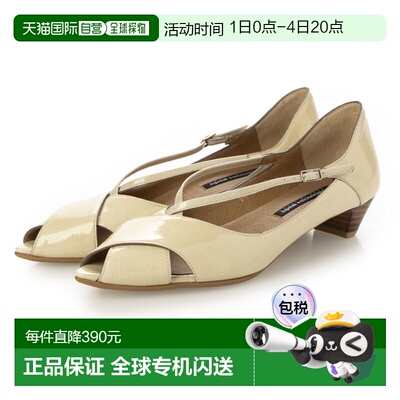 日本直邮RABOKIGOSHI 作品 12779 3厘米真皮交叉绑带露趾高跟鞋（