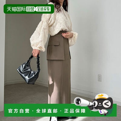 日本直邮JUNOAH 可拆卸裹身腰带I字裙 JU5602EW05529裙子长裙