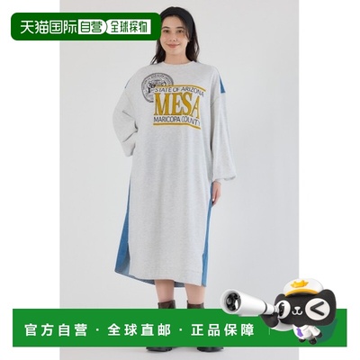 1h可退 日本直邮RODEO CROWNS WIDE BOWL 女装拼接牛仔连帽卫衣