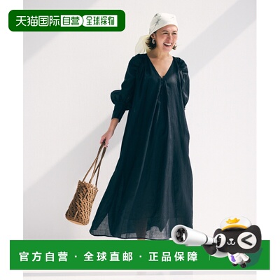 日本直邮martinique × 大草直子联名 女士 拉米亚麻褶皱泡泡袖连