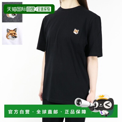 日本直邮Maison Kitsune 狐狸头贴片常规T恤 LM00104KJ0008 女款
