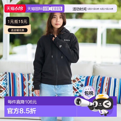 日本直邮ROXY HISTORICAL LOGO拉链连帽卫衣 25FWRZP254027BLK 黑