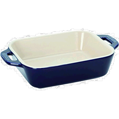 【日本直邮】Staub“矩形盘 大蓝 14×11cm”陶瓷烤盘烤箱微波炉