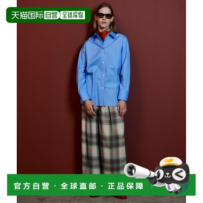 MAISON SPECIAL SATIN CHECK EASY 阔腿裤休闲裤【付后1h可退】