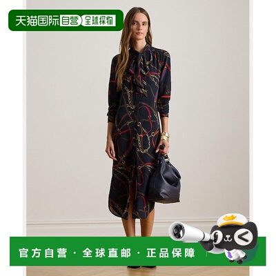 日本直邮Ralph Lauren 印花乔其纱圆领衬衫裙 长袖[693299062]