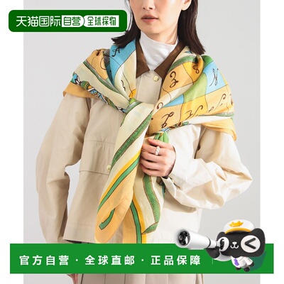 日本直邮manipuri 女士 大尺寸交叉字印花披肩 真丝混棉 64450763