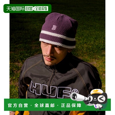 日本直邮HUF男女同款MEGABLAST刺绣尼龙混纺针织渔夫帽 26S_HT801