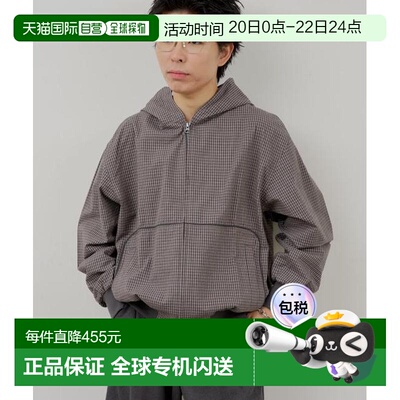 日本直邮官方授权 Kastane WHIMSIC 格纹拉链连帽衬衫