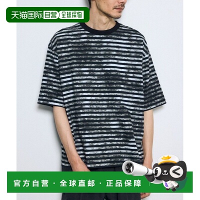 AZUL BY MOUSSY 男士 做旧条纹印花T恤 251JSN802【付后1h可退】