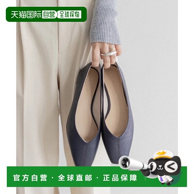 日本直邮RANDA A de Vivre 真皮V型剪裁平底鞋 单鞋一脚蹬紫色
