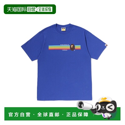 日本直邮A BATHING APE 男女同款 彩虹猿头印花纯棉T恤 1M8011030