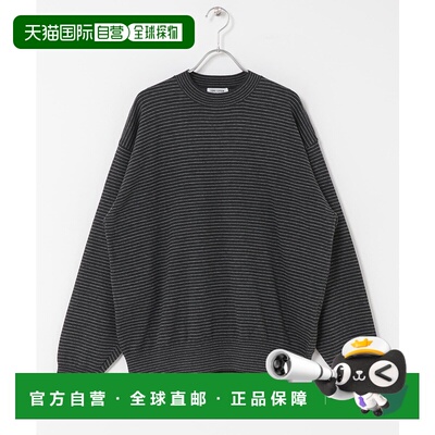 1h可退 日本直邮FORK&SPOON 男装 宽松版型 罗纹下摆 条纹圆领针