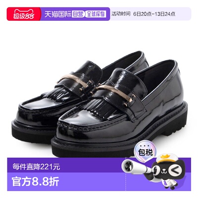 日本直邮PARADIS COULEUR 361610 金属条流苏乐福鞋（黑色珐琅）
