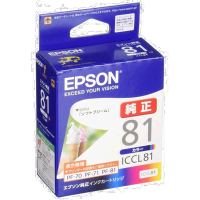 【日本直邮】Epson爱普生墨盒正品墨盒软冰淇淋ICCL81 4色打印清