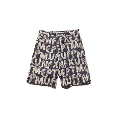 日本直邮uniform experiment 男女同款 OVERFLOW刺绣牛仔短裤 UE2