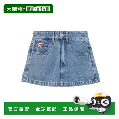 日本直邮A BATHING APE PU徽章水洗丹宁短裙