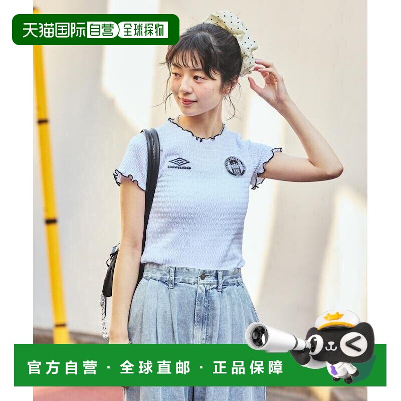 日本直邮UMBRO 女装 联名款褶饰T恤 胸前足球俱乐部徽章设计 1121