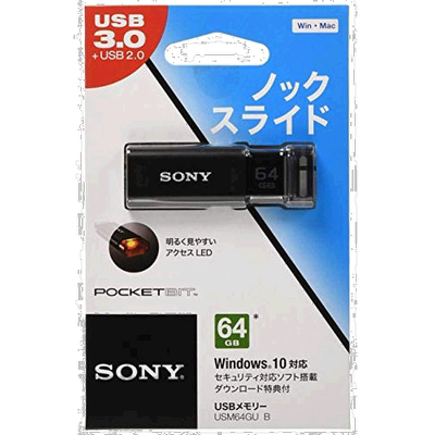 【日本直邮】SONY索尼电脑周边USB3.064GB黑色无盖USM64GUB
