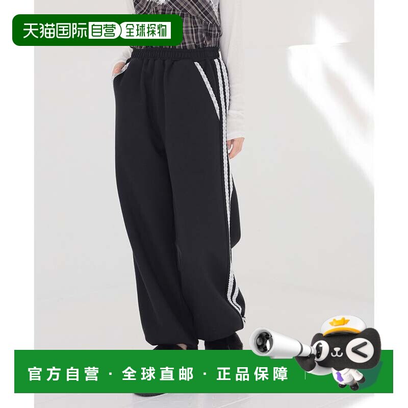 日本直邮Honeys 蕾丝拼接卫裤 下装 长裤 套装 大码 长款 蕾丝 棉