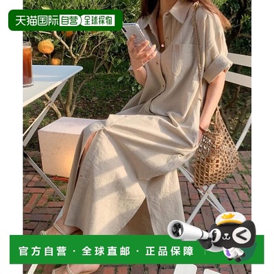 1h可退 日本直邮JUNOAH 轻松舒适长款衬衫连衣裙新款