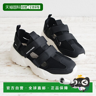 日本直邮arnold palmer 女士运动鞋运动鞋凉鞋厚底黑色轻便低帮网