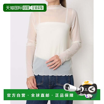 日本直邮adidas 女士长袖T恤 W Sheer LS Tee AP KM4331 米白色