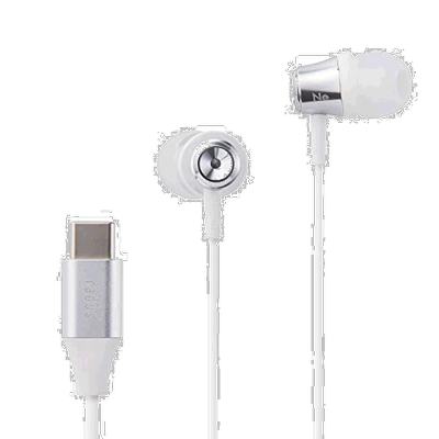 【日本直邮】radius Type-C 插头密闭型有线耳机 HP-NEL11CS (银)