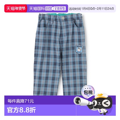 日本直邮Kladskap 狼纹格纹长直筒裤