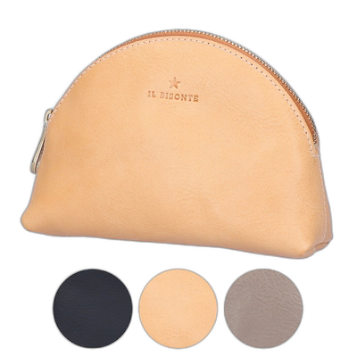 自营｜IL BISONTE 零钱包 SCA099 PV0001天鹅绒手提包