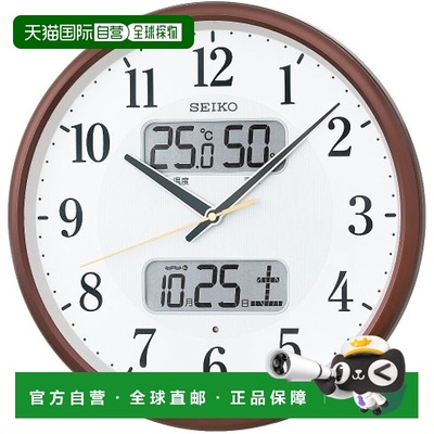 【日本直邮】Seiko精工 时钟壁挂钟 金属棕 35.0x5.2cm KX383B