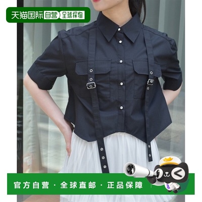 1h可退 日本直邮axes femme 女士哈特眼孔装饰短袖衬衫 TY81X144