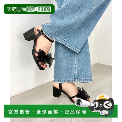 1h可退 日本直邮ORiental TRaffic 女士 大蝴蝶结镂空网纱高跟凉