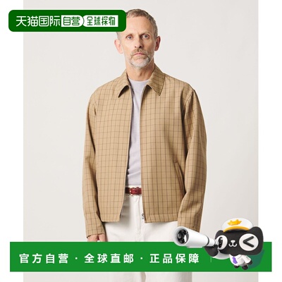 日本直邮SOVEREIGN 男士 羊毛短款拉链夹克 窗格【付后1h可退】