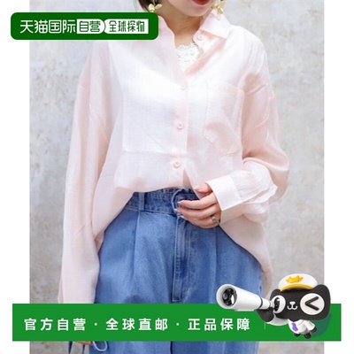 1h可退 日本直邮axes femme 女士透视感宽松衬衫 TE91X07泡泡袖