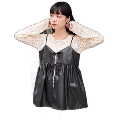 1h可退 日本直邮FREAK'S STORE 女士仿皮革蝴蝶结吊带背心 110624