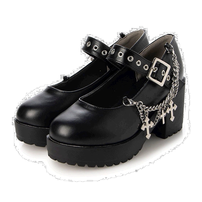 【日本直邮】Lovehunter女士休闲鞋黑色厚底金属配饰耐磨时尚百搭