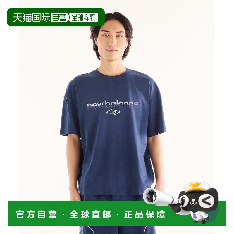 日本直邮New Balance 男士 短款宽松纯棉T恤 MT6279IZNNY,MT6279I