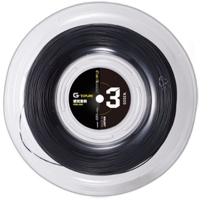 日本直邮GOSEN 网球拍线 G-TOUR 3 17 黑色 220m 卷网球拍线 TSGT