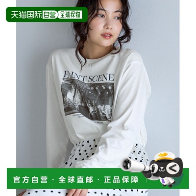 日本直邮VIS 女装 宽松长款T恤 可选印花设计 202【付后1h可退】