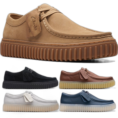 日本直邮Clarks 男士 Torhill Lo 运动鞋系带鞋厚底系带休闲卡其