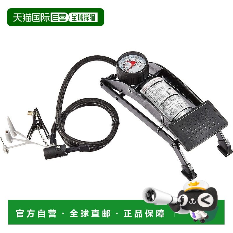 【日本直邮】Captain Stag鹿牌打气筒 脚踏式SG铁/付测定黑Y-3149
