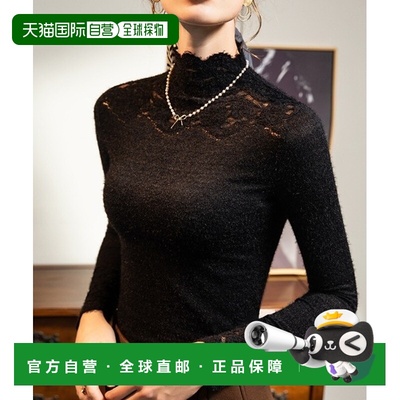 日本直邮deux amour 女装 高领蕾丝拼接上衣 女士设计感tops 1472