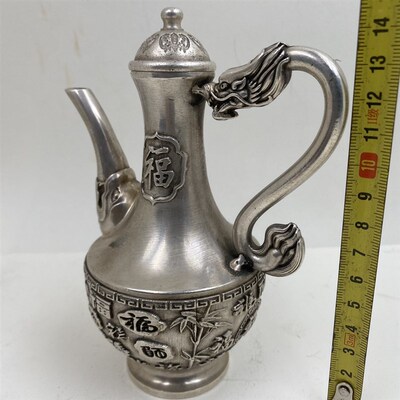 仿古大清乾隆年制福字纯铜酒壶酒A壶白铜酒壶影视道具家居饰品摆