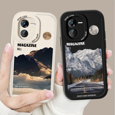 云海雪峰适用iqooz9turbo+手机壳的z8小羊皮新款女iq00z6文艺IQOOz5x男vivoIQOOz7i风景z1X防摔情侣简约套