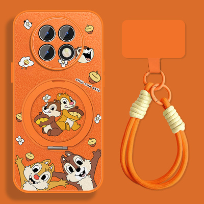 适用红米note9手机壳女可爱RedmiNote9pro松鼠奇奇新款挂绳+磁吸Note9por小羊皮5g保护套全包防摔卡通外壳