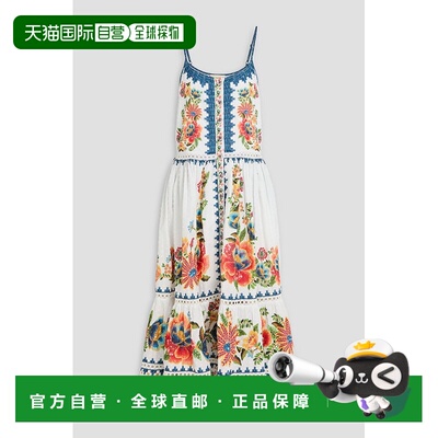 1h可退 香港直邮FARM RIO 女士 印花瑞士圆点棉质中长连衣裙 3189